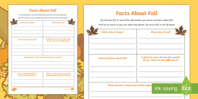 Facts About Fall Research Activity - Twinkl Autumn Resource