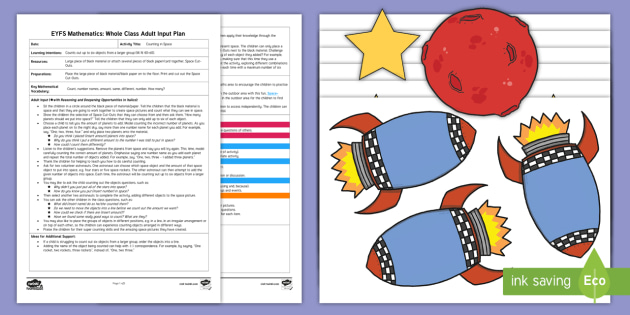 EYFS Maths: Counting in Space Whole Class Adult Input Plan and Resource ...