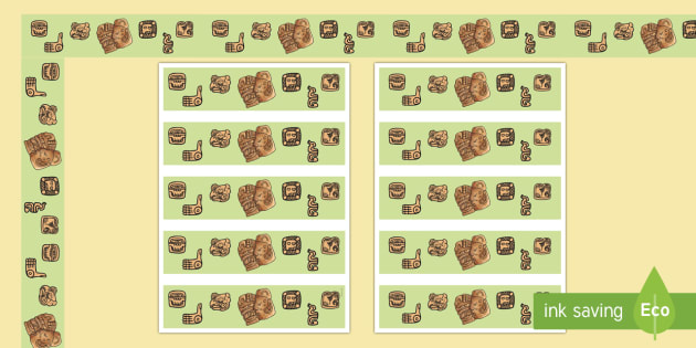 Ancient Maya Hieroglyphics Display Borders (teacher made)