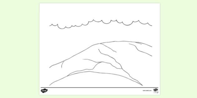 Mountain Top Background Colouring | Colouring Sheets