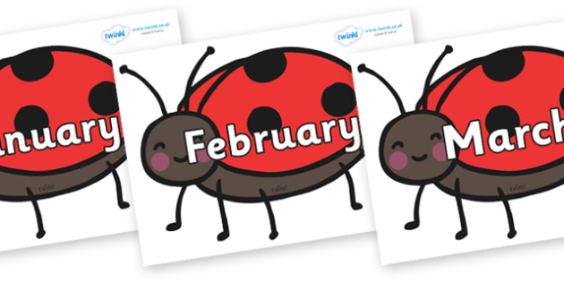 Months of the Year on Ladybirds