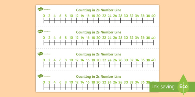Counting In 2s Number Line Mathematics Teacher Made 
