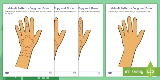 Mehndi Patterns Copy and Draw A4 Activity Sheets