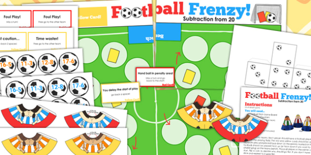 Subtraction from 20 Football Board Game (teacher made)
