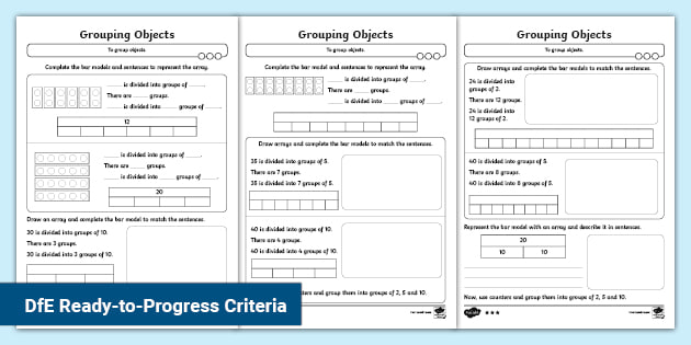 👉 Grouping Objects PlanIt Maths Mastery Activity Sheets