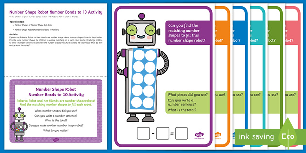 Number Shape Robot Number Bonds to 10 Activity