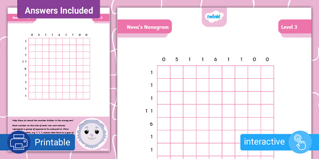 Nonogram Puzzles Printables | twinkl.co.uk