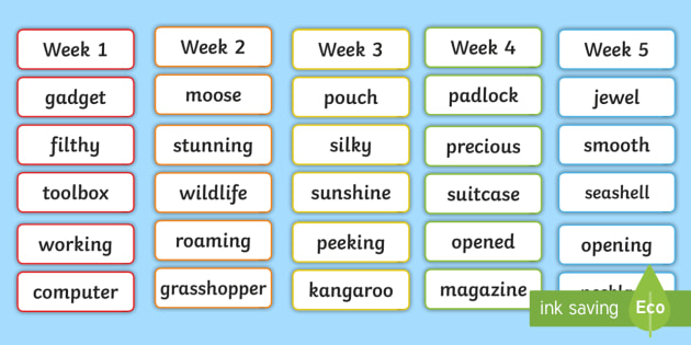 Year 1 Autumn 2 Word of the Day Display Word Cards