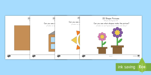 2D Shape Activity Pictures English/Spanish (teacher made)