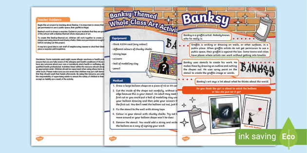 KS1 Banksy-Themed Whole Class Art Activity (teacher made)