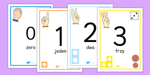 Materiały na gazetkę Liczby 0 do 20 po polsku - matematyka