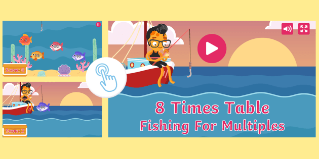 Interactive 8 Times Table Fishing Game | Twinkl Go!