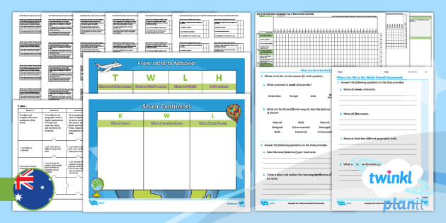 Year 2 HASS Where Are We in the World Assessment Pack