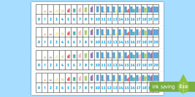 0-20 Shapes Number Track - Number Line 0 20 (teacher made)