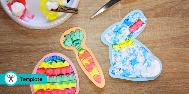 Easter Bunny Printing | Paper Bunny Craft (teacher made)