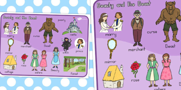 Beauty and the Beast Word Mat (teacher made)