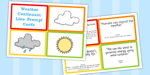Weather Continuum Line Prompt Cards