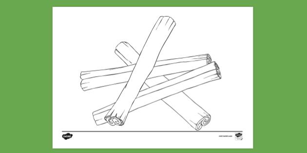 Cinnamon Sticks Colouring | Colouring Sheet