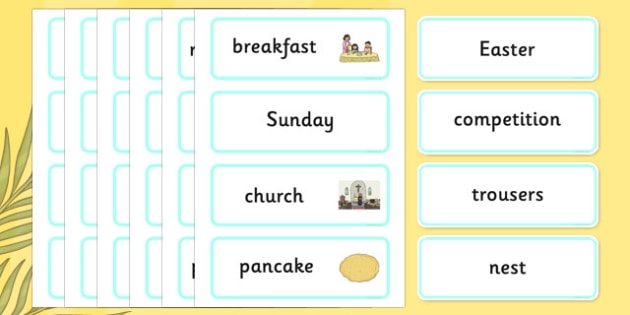 It Is Easter Time Word Cards (teacher made)