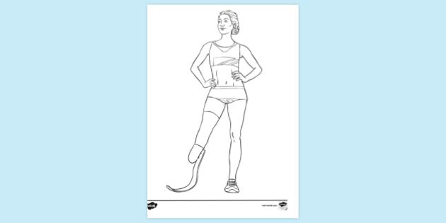 FREE! - Female Paralympic Colouring | Colouring Sheets