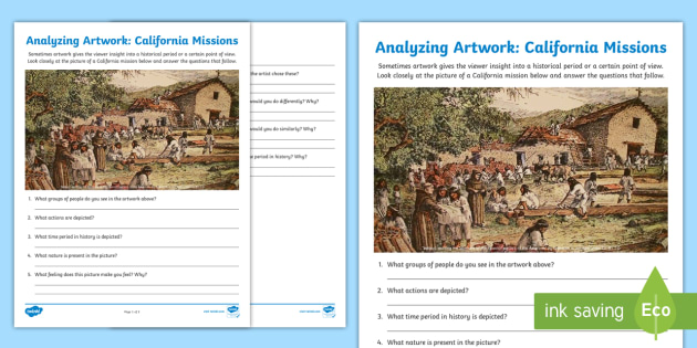 Analyzing Artwork: California Missions Worksheet