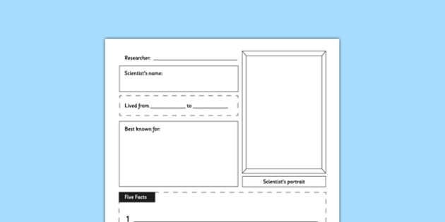 Great Scientists Mini Biography Worksheet / Worksheet