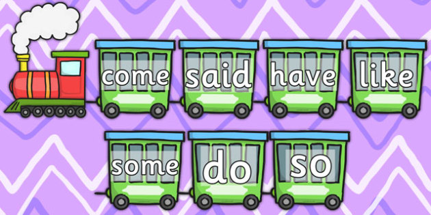 Phase 4 Phonics Tricky Words Train - phase four, visual aid