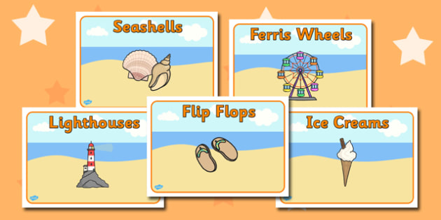 Editable Class Group Signs (Seaside) (teacher made)