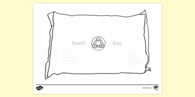 FREE! - Bag of Chinese Rice Colouring | Colouring Sheets