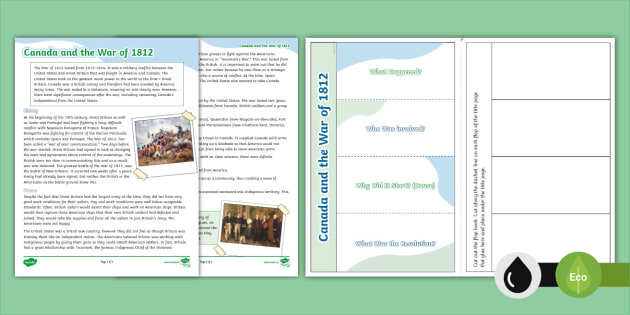 Canada and the War of 1812 Flapbook (teacher made)