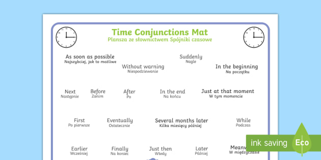 Time Conjunctions Mat Polish Translation - Time Connectives Mat