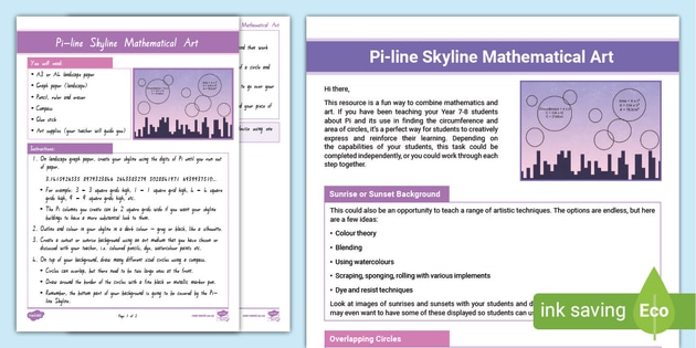 Pi-line Skyline - Mathematical Art - Year 7-8