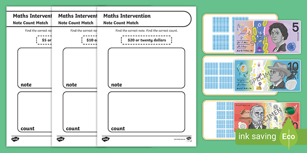 * NEW * Maths Intervention Matching Notes Activity