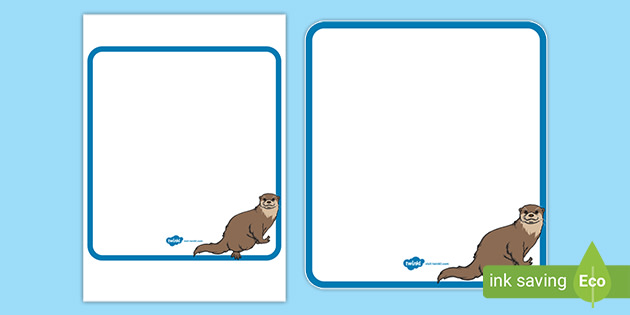 Otter Template Editable Classroom Display Sign - Twinkl