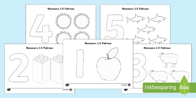 Nommers 1-5 Volg Die Patroon Aktiwiteit