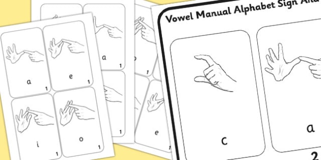 British Sign Language Left Handed Vowel Manual Alphabet Sign