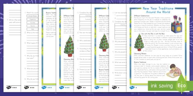 New Year's Traditions Around the World Differentiated Reading