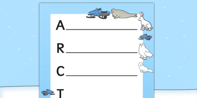 Arctic Acrostic Poem Template (teacher made)