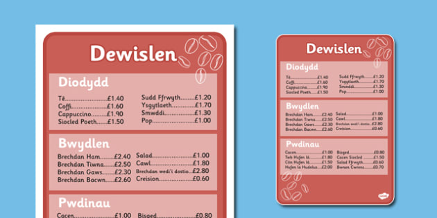 Bwydlen Cymraeg | Adnoddau Defnyddiol Arbennig i Athrawon!