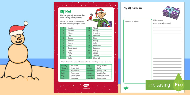 Elf Me! Worksheet Christmas Activity (teacher made)
