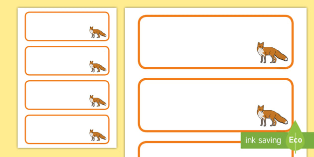 FREE! - Fox Themed Editable Drawer-Peg-Name Labels (Blank)