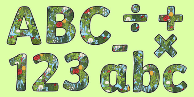 Plants Themed Display Letters and Numbers Pack