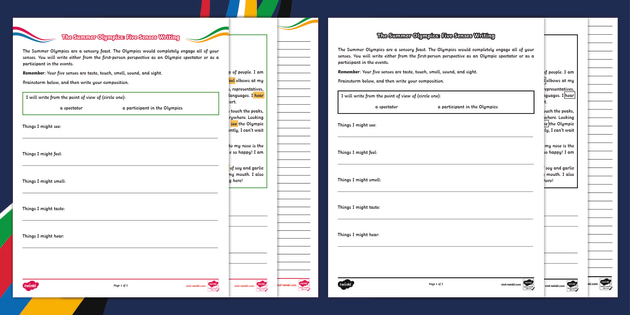 Printable Olympics Sensory Writing Activity | Twinkl