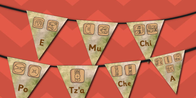 Mayan Alphabet Bunting