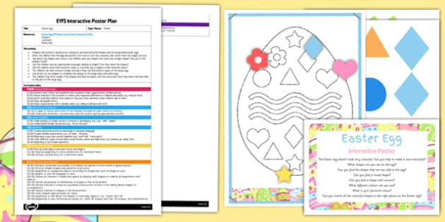 Easter Egg EYFS Interactive Poster Plan and Resource Pack