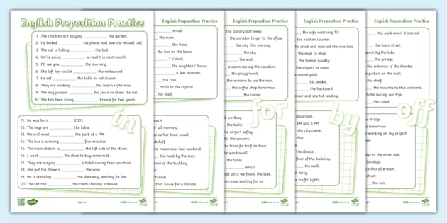 Prepositions Language • Twinkl.ca