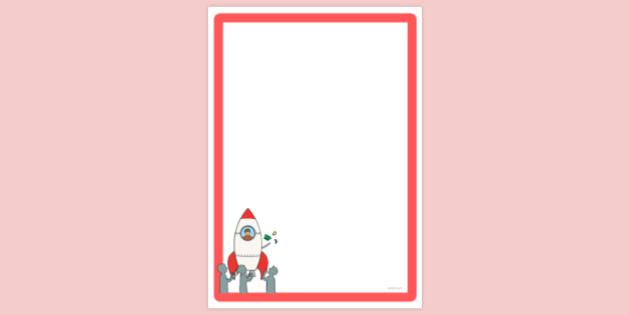 FREE! - Simple Blank Rocket Ship Launch Page Border | Twinkl