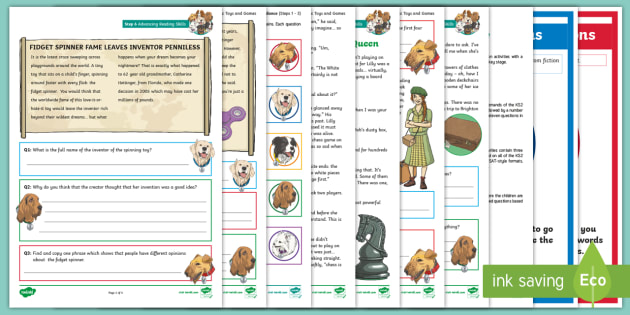 KS2 Terrific Toys and Games: Focused Reading Skills Comprehension Pack