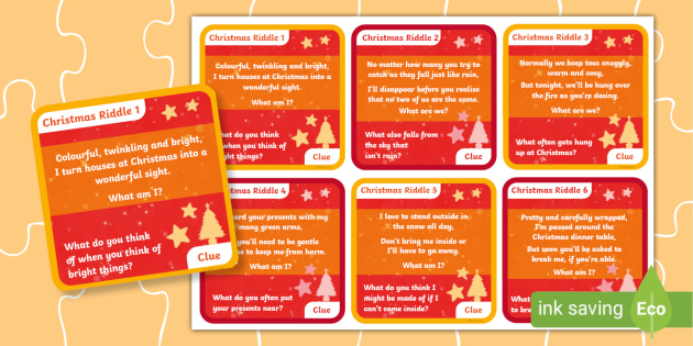 Christmas Riddle Cards – L2 – Twinkl Puzzled