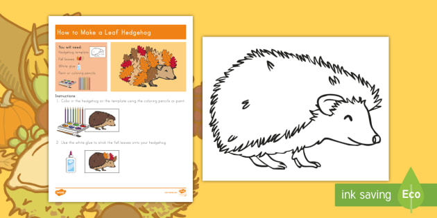 Leaf Hedgehog Template Craft (teacher made)